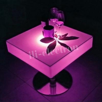 China commercial used PE plastic LED glowing table for sale