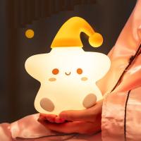 China Creative Gift Stars Silicone Pat Lamp Bedroom Bedside Led Small Night Light Cute Children'S Birthday Gift for sale