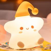 China Creative Gift Stars Silicone Pat Lamp Bedroom Bedside Led Small Night Light Cute Children'S Birthday Gift for sale