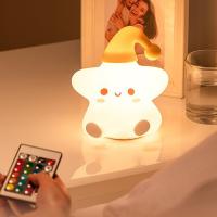 China Creative Gift Stars Silicone Pat Lamp Bedroom Bedside Led Small Night Light Cute Children'S Birthday Gift for sale