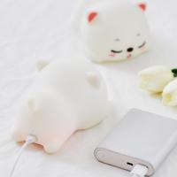 China Cute Silicone Sleeping Lamp Silicone Cat Night Light For Kids for sale