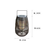 China Customized Solar Rattan Garden Lanterns Portable With Handle for sale