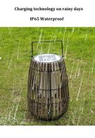 China Customized Solar Rattan Garden Lanterns Portable With Handle for sale