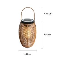 China Outdoor Rattan Woven Solar Lights Lantern Waterproof For Garden Landscape for sale