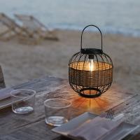 China Waterproof Rattan Garden Lanterns , Outdoor Rattan Solar Lights For Balcony Decoration for sale