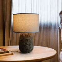 China Customized Modern Hand Woven Natural Rattan table lamp for sale