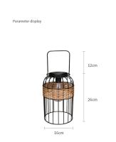 China Small Portable Rattan Woven Solar Lights For Balcony Table Atmosphere for sale
