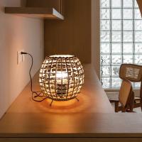China small Creative rattan ball table lamp Rattan art rattan woven bedroom decorative table lamp for sale