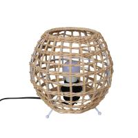 China small Creative rattan ball table lamp Rattan art rattan woven bedroom decorative table lamp for sale