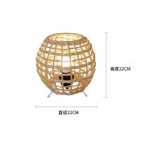 China small Creative rattan ball table lamp Rattan art rattan woven bedroom decorative table lamp for sale