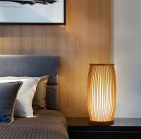 China Natural Bamboo Rattan Table Lamp Rustic Style 2700K For Hotel for sale