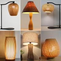 China Modern natural bamboo table lamp and lampshade for home decor for sale