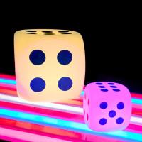 China Illuminated Outdoor LED Cube Light Dice Style 15cm 20cm 30cm IP65 Waterproof For Outdoor Events for sale