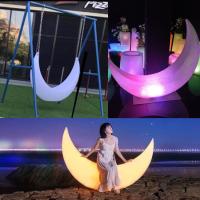 China Event decor glowing plastic led moon swing for sale