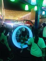 China Amusement Facility Glow Led Swings With Hanging Frame for sale