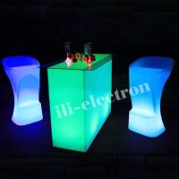 China Illuminated Lighted Cocktail Tables , LED Light Up Tables For Night Club Lounge for sale