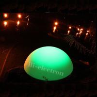 China Plastic LED Colour Changing Waterproof Ball Lamp Half Sphere Shape For Garden Decor for sale
