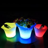 China PE Plastic 16 Colors Changing Christmas Decor LED Light Flower Pot Remote Control Multifunctional for sale
