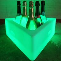 China PE Plastic Triangular LED Ice Bucket 16 Colors Changing Rechargeable Lithium Battery for sale