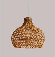 China Wabi-Sabi Rattan Chandelier Art Lamps Hand Woven Rattan Latern For Garden for sale