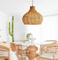 China Wabi-Sabi Rattan Chandelier Art Lamps Hand Woven Rattan Latern For Garden for sale