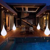 China Wireless Outdoor Waterproof Plastic Standing Water Drop Floor Lamp For Event Decoration for sale