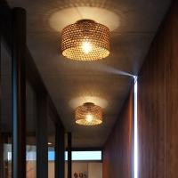 China Industrial Style Retro Hallway Balcony Creative Personality Pendant Lamp Woven Ceiling Light for sale
