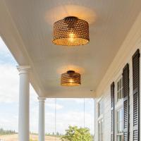 China Industrial Style Retro Hallway Balcony Creative Personality Pendant Lamp Woven Ceiling Light for sale