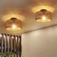 China Industrial Style Retro Hallway Balcony Creative Personality Pendant Lamp Woven Ceiling Light for sale