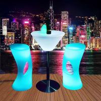China Glowing LED Bar Furniture Light Up Cocktail Table And Chairs Illuminated Waterproof LED Bar Table Led Furniture for sale