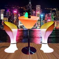 China Remote Control Manual Adapter PE Plastic Illuminated LED Cocktail Table For Nightclubs for sale