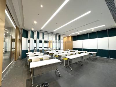 China Tempered Glass Retractable Office Partition Wall - 60-120 Minute Fire Rating & 53 dB Sound Insulation for sale