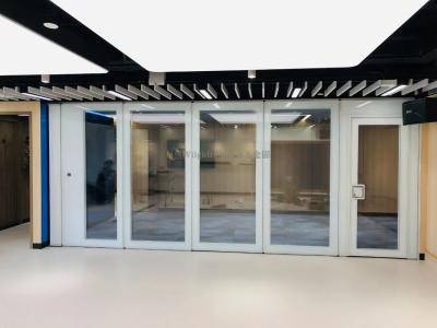 China 85mm Sound Insulation Demountable Glass Partition Wall with 30-40dB STC Rating for Commercial Spaces for sale