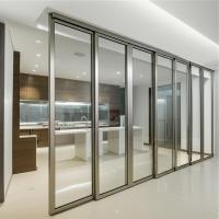 China Aluminium Folding Partition Walls 25-40kg/m2 Single or Double Glazed Glass Interior for sale