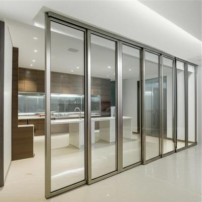 China Aluminium Folding Partition Walls 25-40kg/m2 Single or Double Glazed Glass Interior for sale