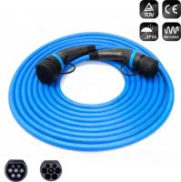 China RDC Portable EV Charging Double Gun Cable 32A Type 1 to Type 2  With Female-to-Male Plug for sale
