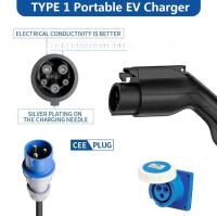 China RDC Electric Vehicle  Evse EV Charging Cable 1 Pahse 32A 7KW With 5M Cable for sale