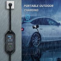 China RDC CE AC 3.5kw 7kw LCD Display Screen Fast Portable EV Charger For BYD Tesla for sale