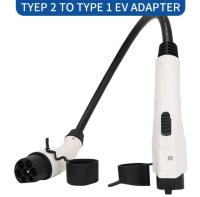 China Electric Vehicle Charger Type 2 To Type 1 32A Cable with No-Load Plug In /Pull Out for sale