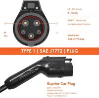 China RDC Level 1 EV Charger Portable Charging Cable 1 Pahse 16A 32A 7kw With 5M Length for sale