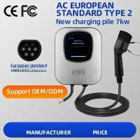 China 7KW 11KW 22KW 16A 32A AC EV Charging Station Wall-mounted European Standard Type 2 Input Voltage AC 380V 5m Cable EVONIC for sale