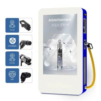 China Evonic 60KW 120KW GBT CCS1 CCS2 Chademo Fast DC EV Car Charging Station with 43inch Advertising Screen and 5M Cable Length for sale