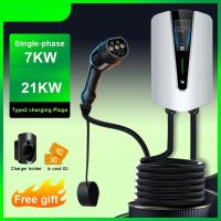 China EVONIC AC EV Charger Wall-mounted European Standard Type 2 7KW 21KW 16A 32A 400V AC EV Charging Station with 5m Cable for sale