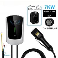 China EVONIC Waterproof IP55 Type 2 IEC62196-2 AC 7KW 21KW Wall Mounted Electric Vehicles Car Charging Station with 4.3inch LCD Screen for sale