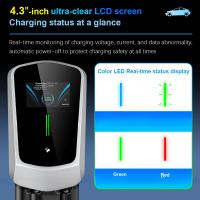 China EVONIC Waterproof IP55 Type 2 IEC62196-2 AC 7KW 21KW Wall Mounted Electric Vehicles Car Charging Station with 4.3inch LCD Screen for sale