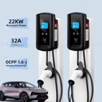 China EVONIC Wholesale Price  European Standard Type 2 7KW 11KW 22KW 380V Fast Wallbox Charging Station with 5m Cable for Home Use for sale