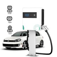 China 5M Customized Length Evonic 20KW 30KW 40KW CCS1 CHADEMO GB/T Double Gun Fast Electric Car DC EV Charger Charging Station for sale