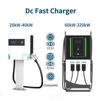 China 5M Customized Length Evonic 20KW 30KW 40KW CCS1 CHADEMO GB/T Double Gun Fast Electric Car DC EV Charger Charging Station for sale