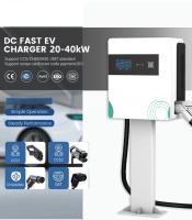 China 5M Customized Length Evonic 20KW 30KW 40KW CCS1 CHADEMO GB/T Double Gun Fast Electric Car DC EV Charger Charging Station for sale