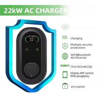 China Fast Electric Vehicle Charging Station EV Charger Wallbox European Standard Type 2 IP55 22KW 110V-240V with LCD Screen for sale